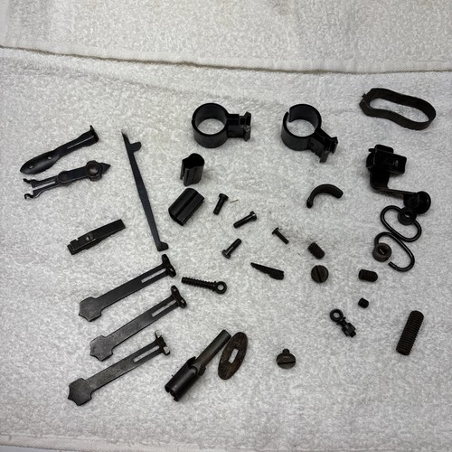 Vintage bolt action rifle front / rear Rifle Sight Parts Lot used parts ...