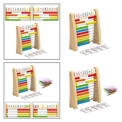 Colorful Wooden Abacus Ten Frame Set Math Manipulatives for ...