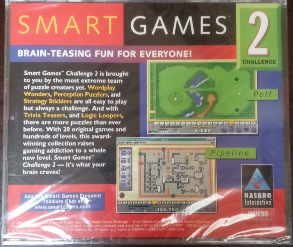 Smart Games Challenge 2 (PC, 1998, Hasbro Interactive) NEW & SEALED | eBay