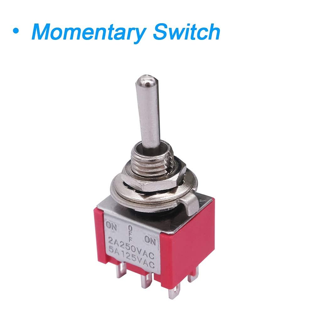 6pcs Momentary Mini Miniature Toggle Switch 6 Terminal 3 Position DPDT ...