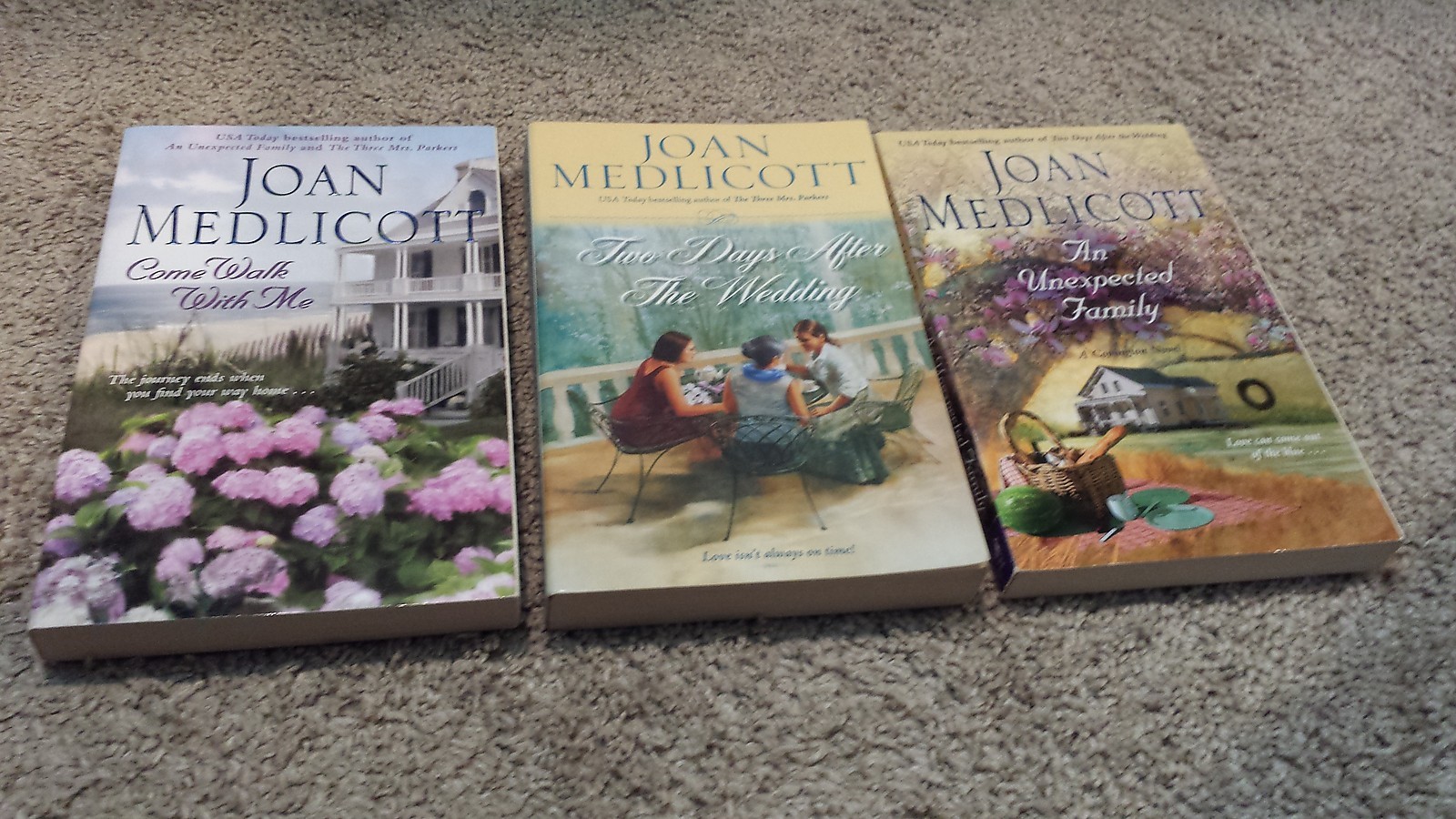 Joan Medlicott - 3 Book Lot - An Unexpected Family, Come Walk with Me ...