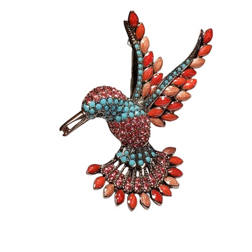 Joan Rivers Vintage HUMMINGBIRD Jewlery Pin Brooch Rhinestone Gift Box ...