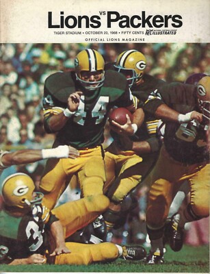 1968 Detroit Lions vs. Green Bay Packers Game Program - Oct. 20 Tiger ...