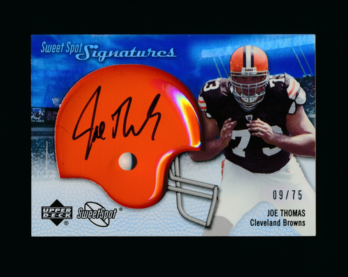 2007 UD Sweet Spot JOE THOMAS RC Signatures Helmet #9/75 Cleveland ...