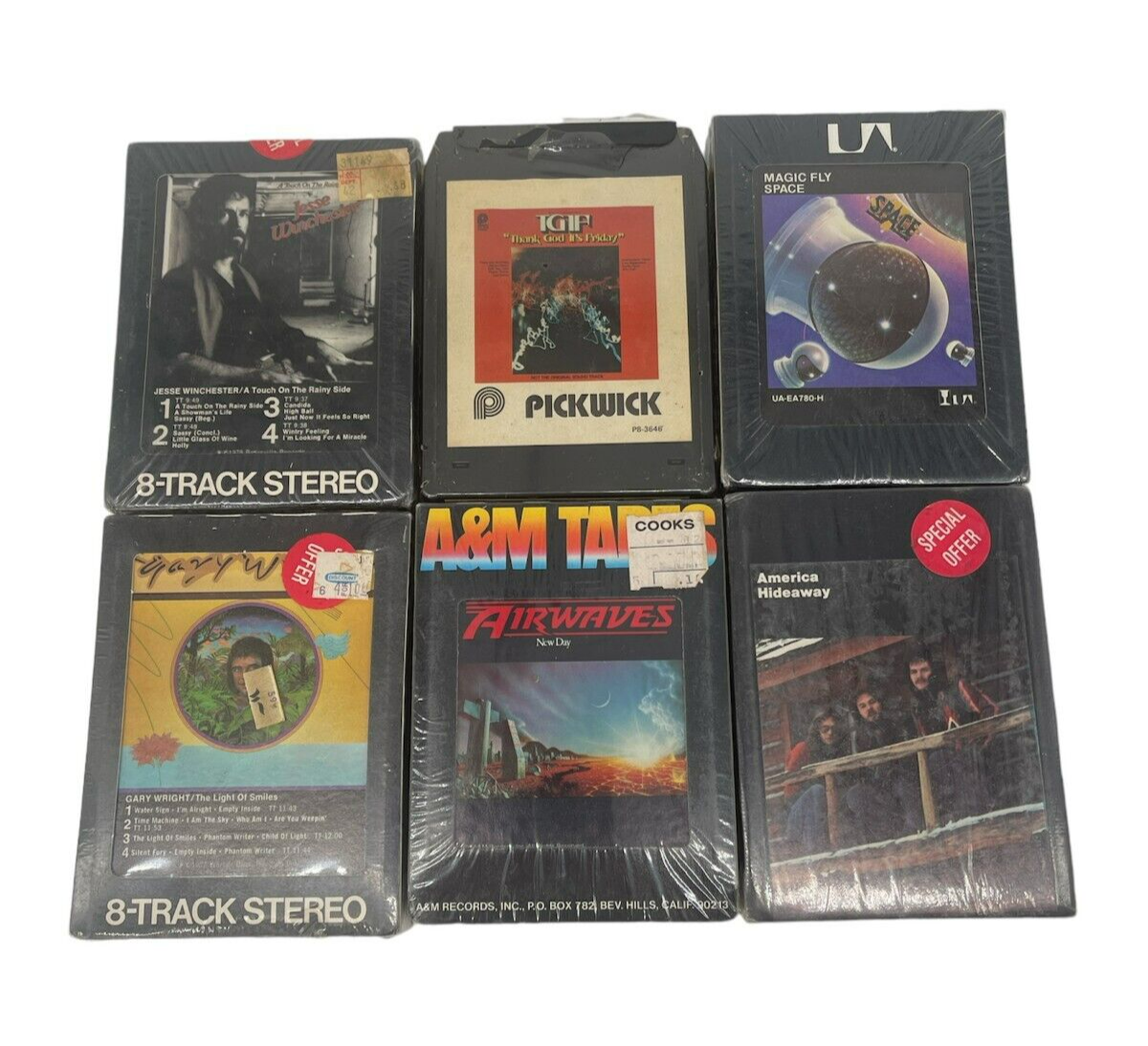 Lot of 6 SEALED Stereo 8 Track Tape Cartridges America, Airwaves + MORE ...