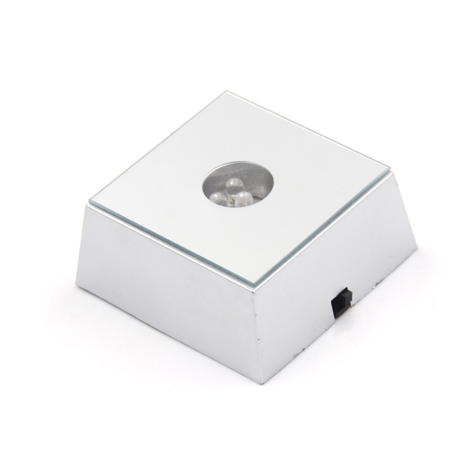 3 LED Light Crystal Figurine Display Stand Crystal Light Base Ornamen ...