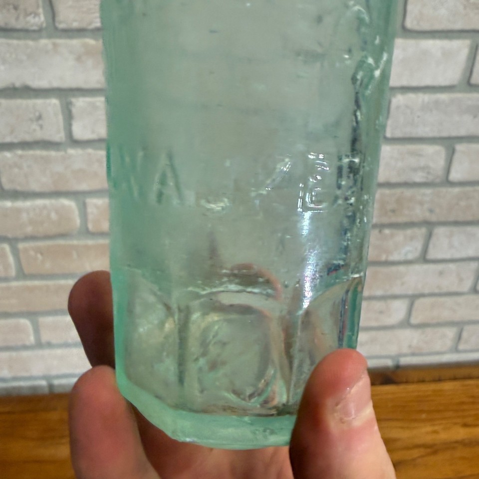 L. Werrbach c1890s Milwaukee Wis Aqua Blue Soda Bottle Blob Top ...