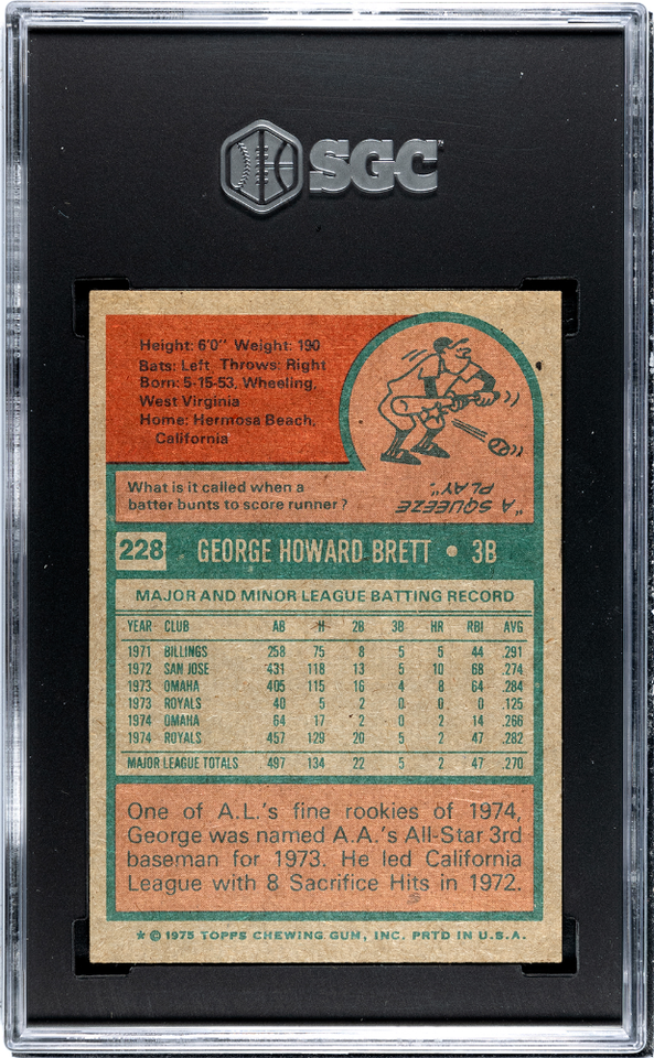 1975 Topps George Brett SGC 6 | eBay