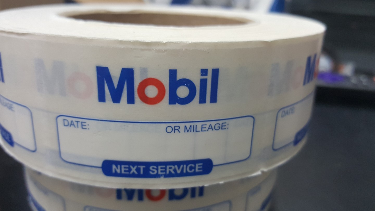 Mobil Oil change reminder windshield cling stickers 1000 PCS MOBIL | eBay
