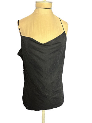 H&M Top Cami Women’s Black Sparkly Party Cocktail Glam Large | eBay