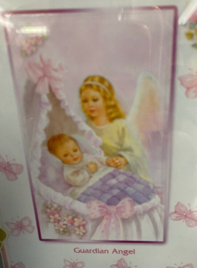 Christian Brands 8.25" Pink/White Baptism Guardian Angel Picture | eBay