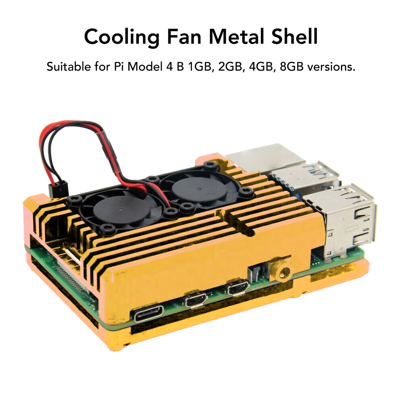 (Gold)Cooling Fan Metal Box Shell Good Compatibility Sandblast Cooling Fan | eBay
