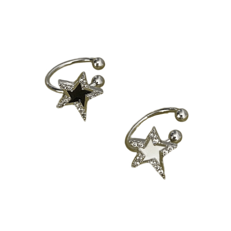1Pair Fashion Punk Zircon Star Alloy Ear Clip Korean Sweet Pentagram EarrinEN | eBay