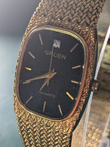 Vintage Gold Gruen Quartz Watch 219-3T10 New Battery | eBay