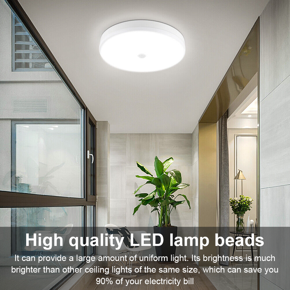 LED Ceiling Light PIR Motion Sensor Light Bedroom Living Room Wall ...