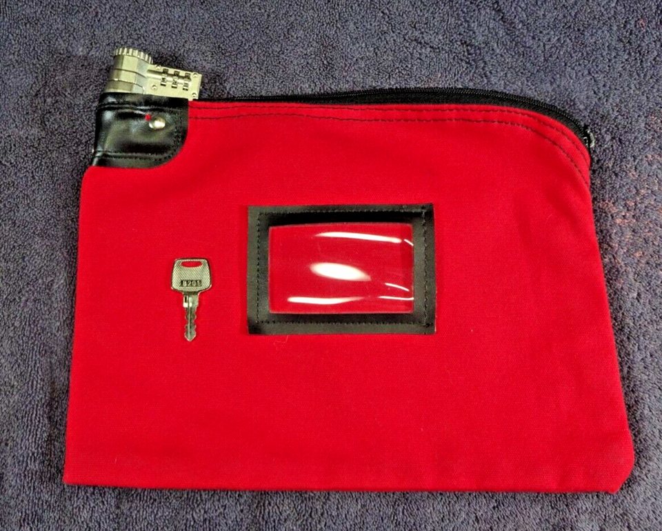 Money Bag - Lock Bank Bags - Zipper Cash Bag - Large 11.5 x 9.5 - Key ...