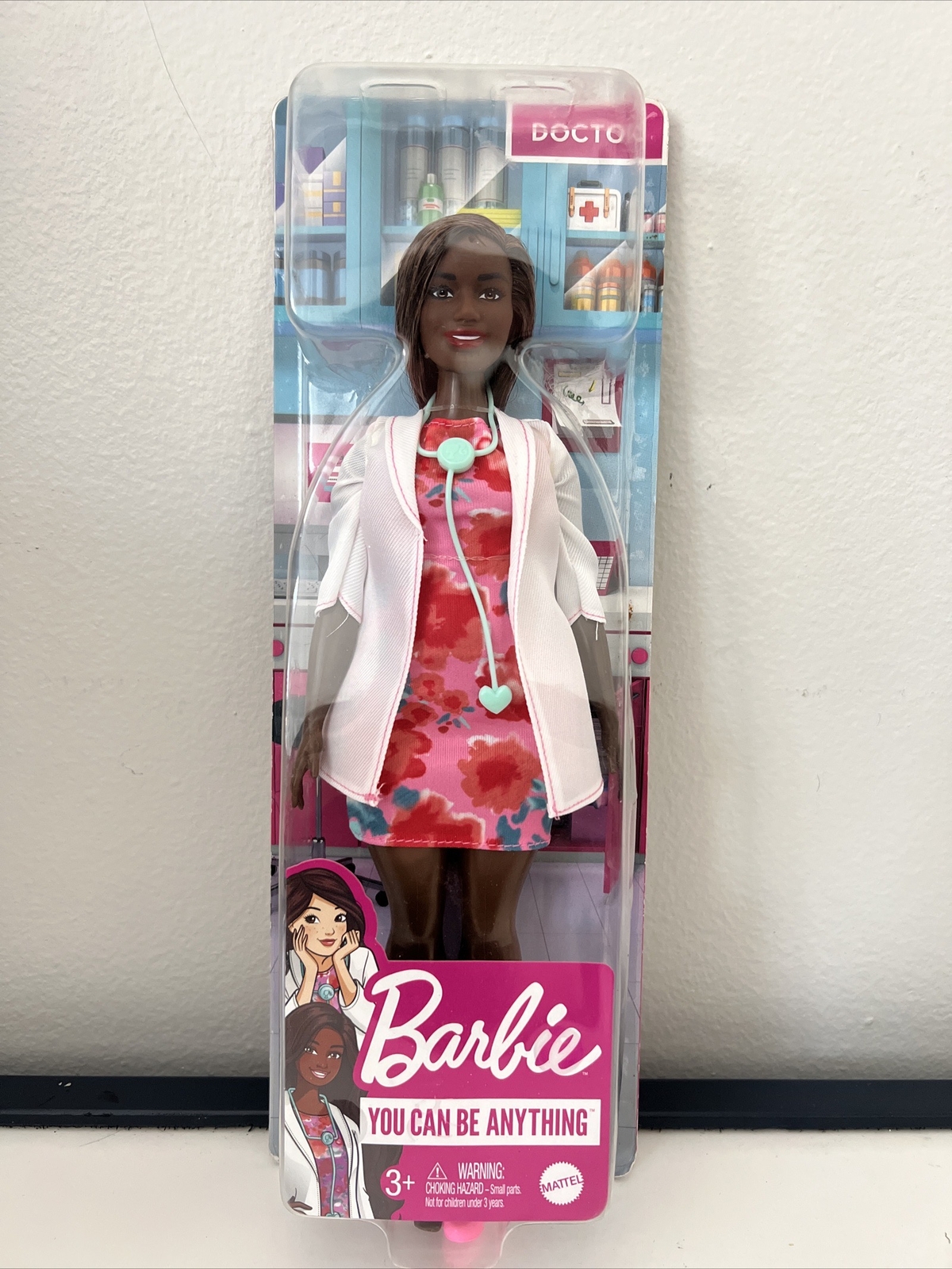 Barbie Doctor Doll 12-in Brunette Hair Curvy Shape Doctor Afro American ...