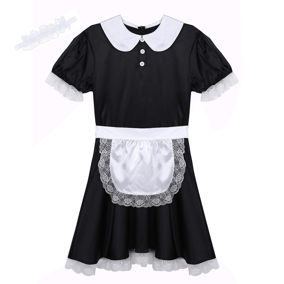 Male French Maid Apron Dress Mens Halloween Party Role Play Fancy ...