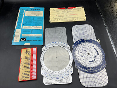 Vintage Flight Computer Lot, SANDERSON, E6-B2 Aero Products, checklists ...