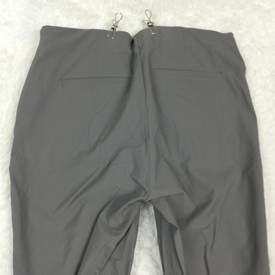 Duluth Trading Womens Pants Flex Straight Leg Gray Side Zip High Rise ...