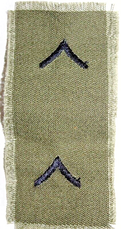 US Army Private Collar Olive Drab Fatigue Subdued Rank Insignia Cloth ...