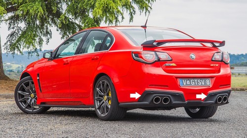 Genuine HSV Exhaust Bumper Trims - Black Left / Right VF GenF2 GTS Pair ...