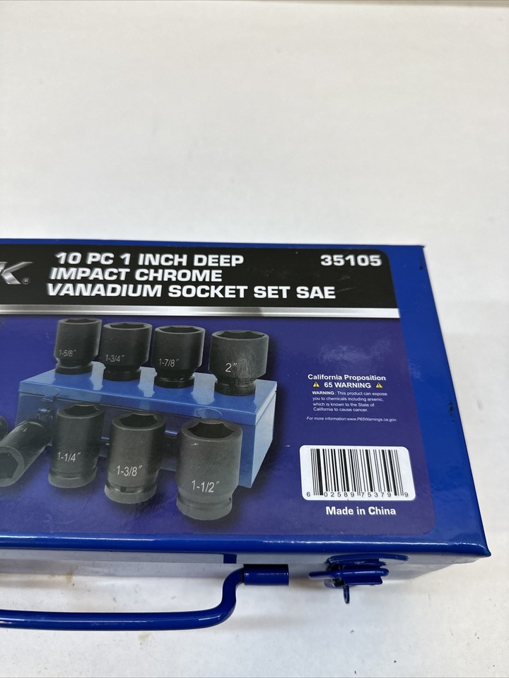 Stark Impact Socket Set 10-Piece+6-Point Design W/ Heavy-Duty Blow ...