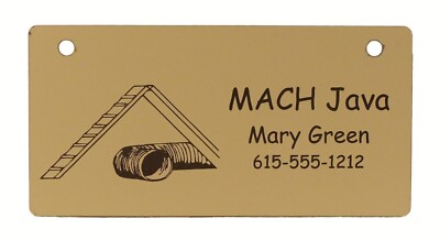 Agility A-Frame Tunnel Design Personalized 5" x 2.5" Dog Crate Tag | eBay