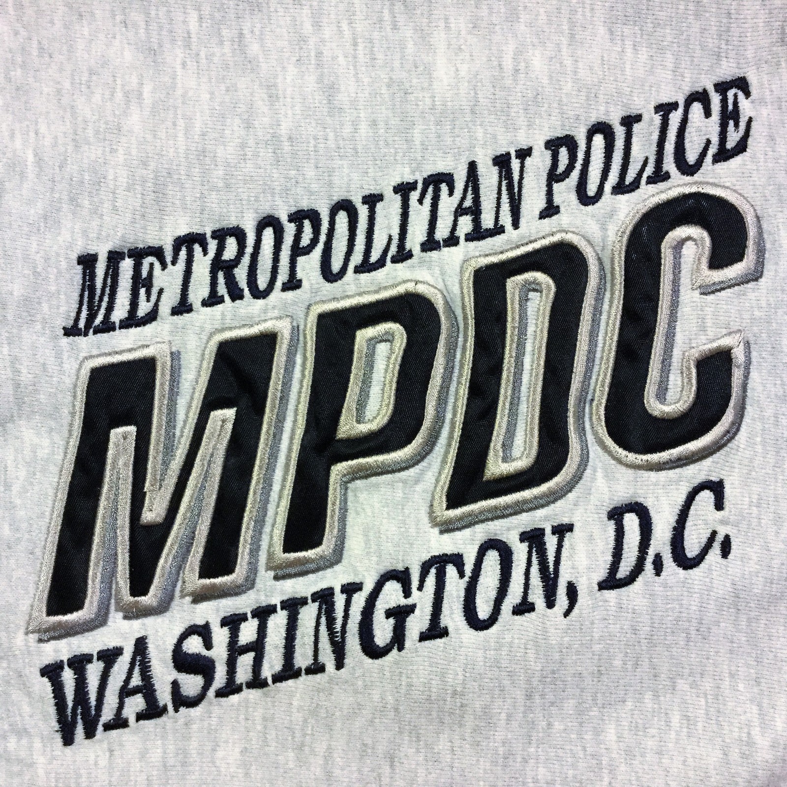 Vtg Logo MPDC Metropolitan Police Gray Sweatshirt Blu… - Gem