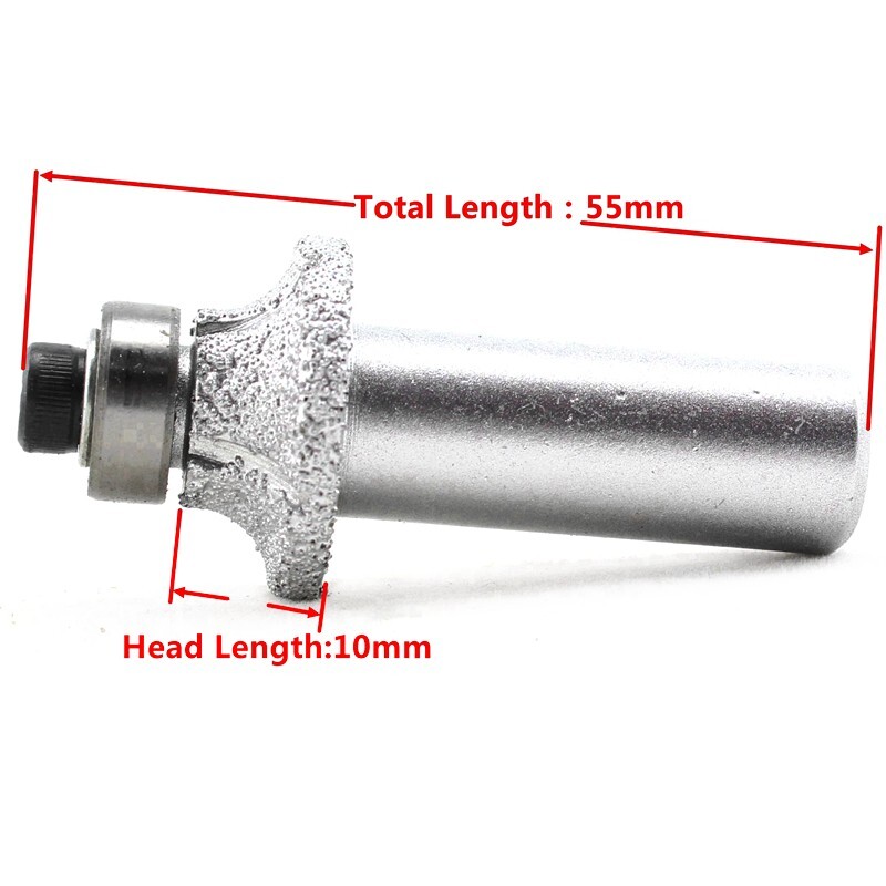 Brazed Diamond Router Bit Radius 6mm 1/4 inch Grit 60 Tools For Stone 1 ...