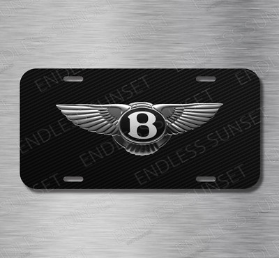 Bentley Simulated Carbon Fiber Luxury Car License Plate Front Auto Tag ...