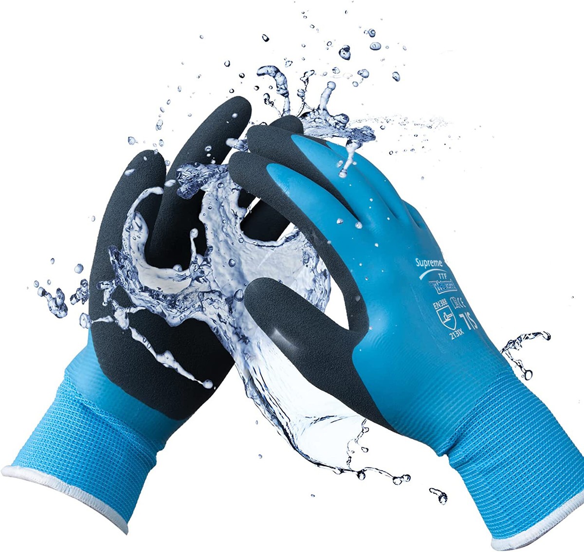 Black Work Gloves Waterproof Latex Coated Work Gloves – Safety Grip For ...