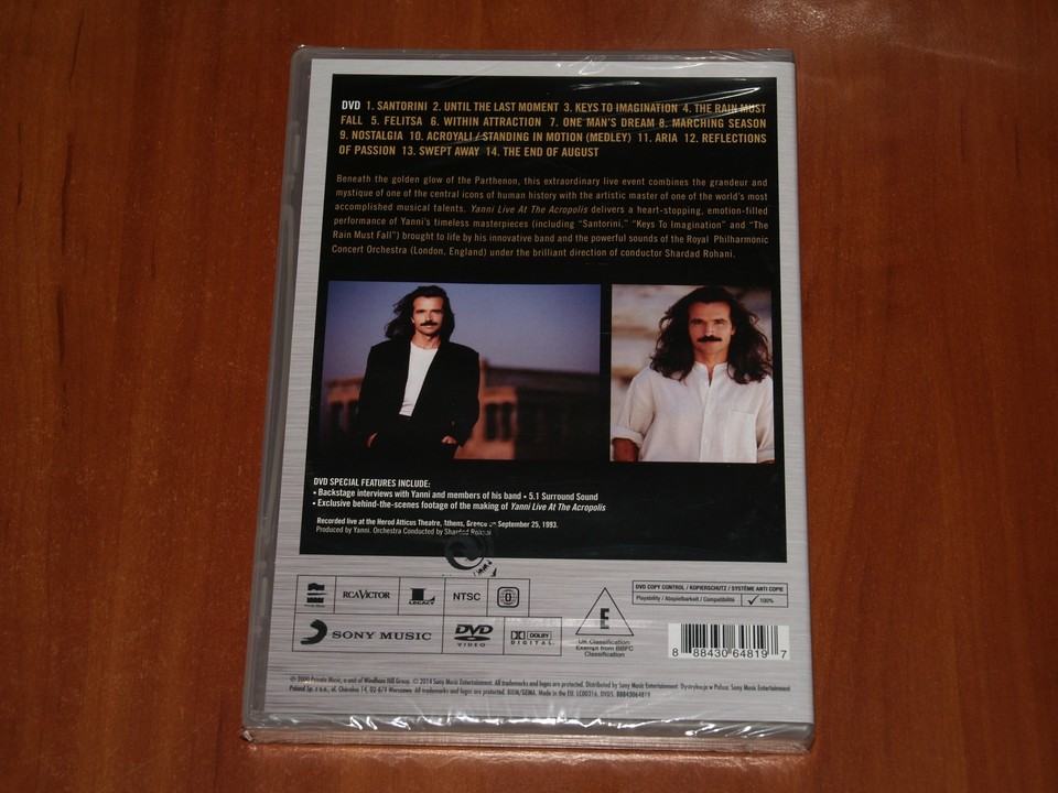 YANNI DVD LIVE AT THE ACROPOLIS HEROD ATTICUS THEATRE ATHENS GREECE ...