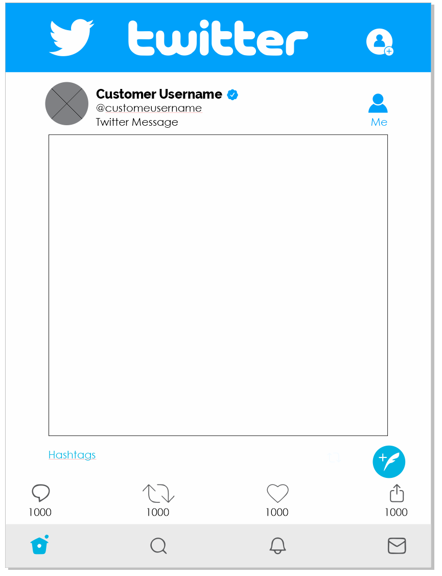 Twitter Selfie Frame Personalised Party Birthday Occasion 6mm Corex ...