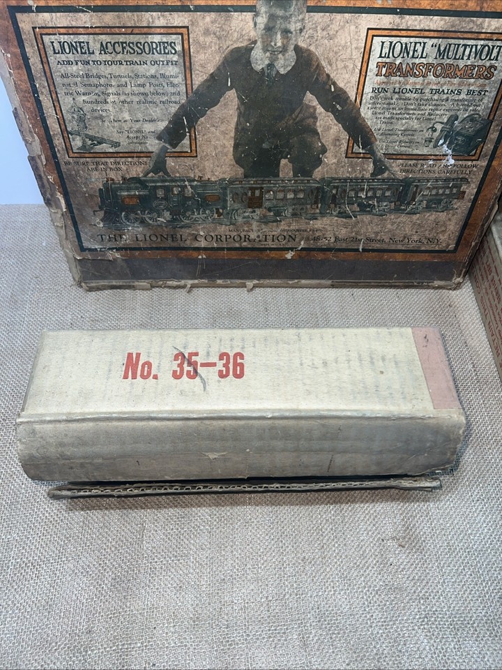 Lionel train standard set box 350, 8# MAROON box, 35-36 box (2pc) 8 ...