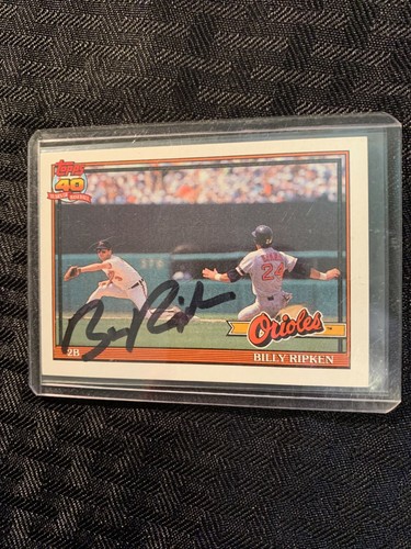 Billy Ripken ORIOLES 1991 Topps 40 yrs of Baseball Card #677 SIGNED w ...