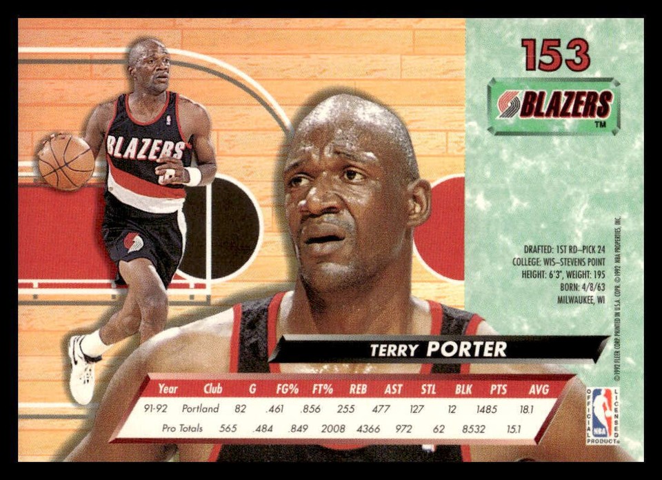 1992 Ultra #153 Terry Porter Portland Trail Blazers | eBay