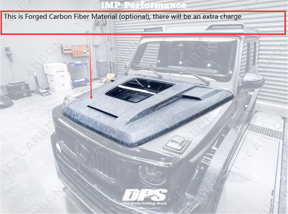 iMP PCF Hood Bonnet w/ Glass for 2018-2022 Mercedes Benz W463A G63 & G ...