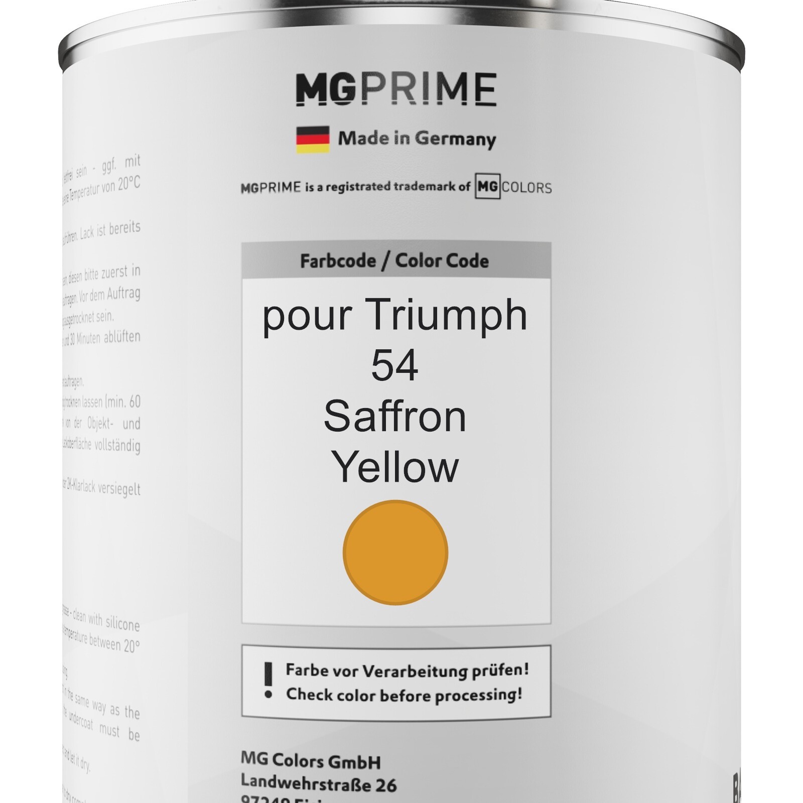 Peinture Voiture pot pour Triumph 54 Saffron Yellow 1,0l | eBay