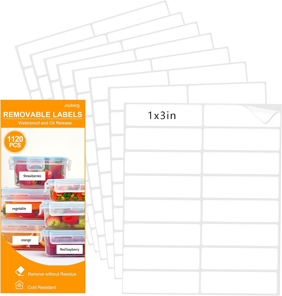Joyberg 1120 PCS Removable Freezer Labels for Organizing, 1”X3” Frozen ...