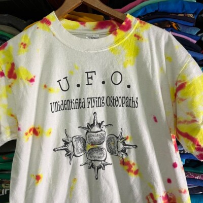 Y2K tie dye UFO science humor tie dye shirt M | eBay