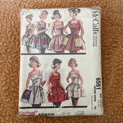 Mccall’s Instant Apron 6591 Size Medium 14-16 CUT | eBay