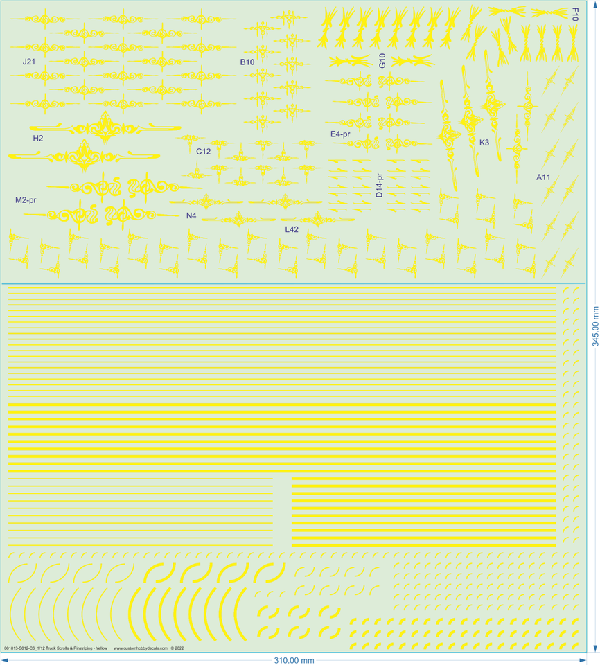 Truck Scrolls & Pinstriping - Traditional Australian - many Scales ...