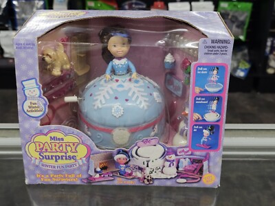 Vtg 1999 Miss Party Surprise Doll Set Winter Fun Party Cindy Toy Biz ...