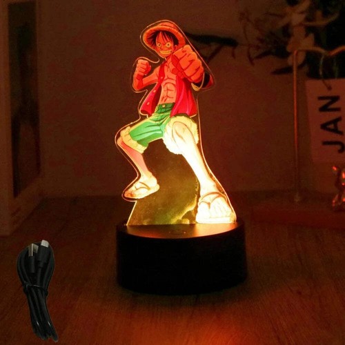 One Piece Luffy Zoro 3D LED Night Light Action Figures Anime Gifts | eBay