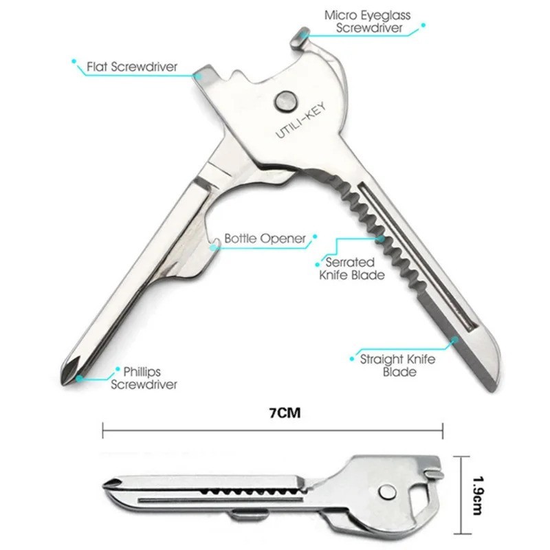 Swiss+Tech 6 In 1 Utili Multi Function Stainless Steel Key Tool ...