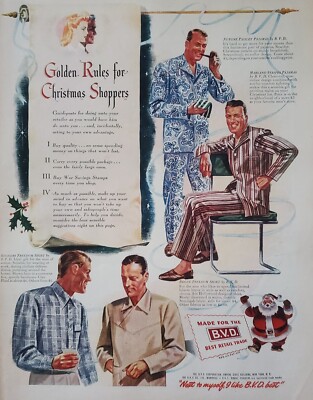 1943 BVD Mens Pajamas Shirt Nutone Paisley Marland Stripes Vintage ...