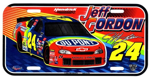 JEFF GORDON #24 NASCAR LICENSE PLATE DUPONT CHEVY RAINBOW 1998 WALL ART ...