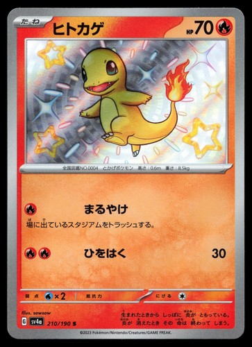 Charmander 210/190 sv4a Shiny Treasure Ex Holo Rare Japanese Pokemon ...