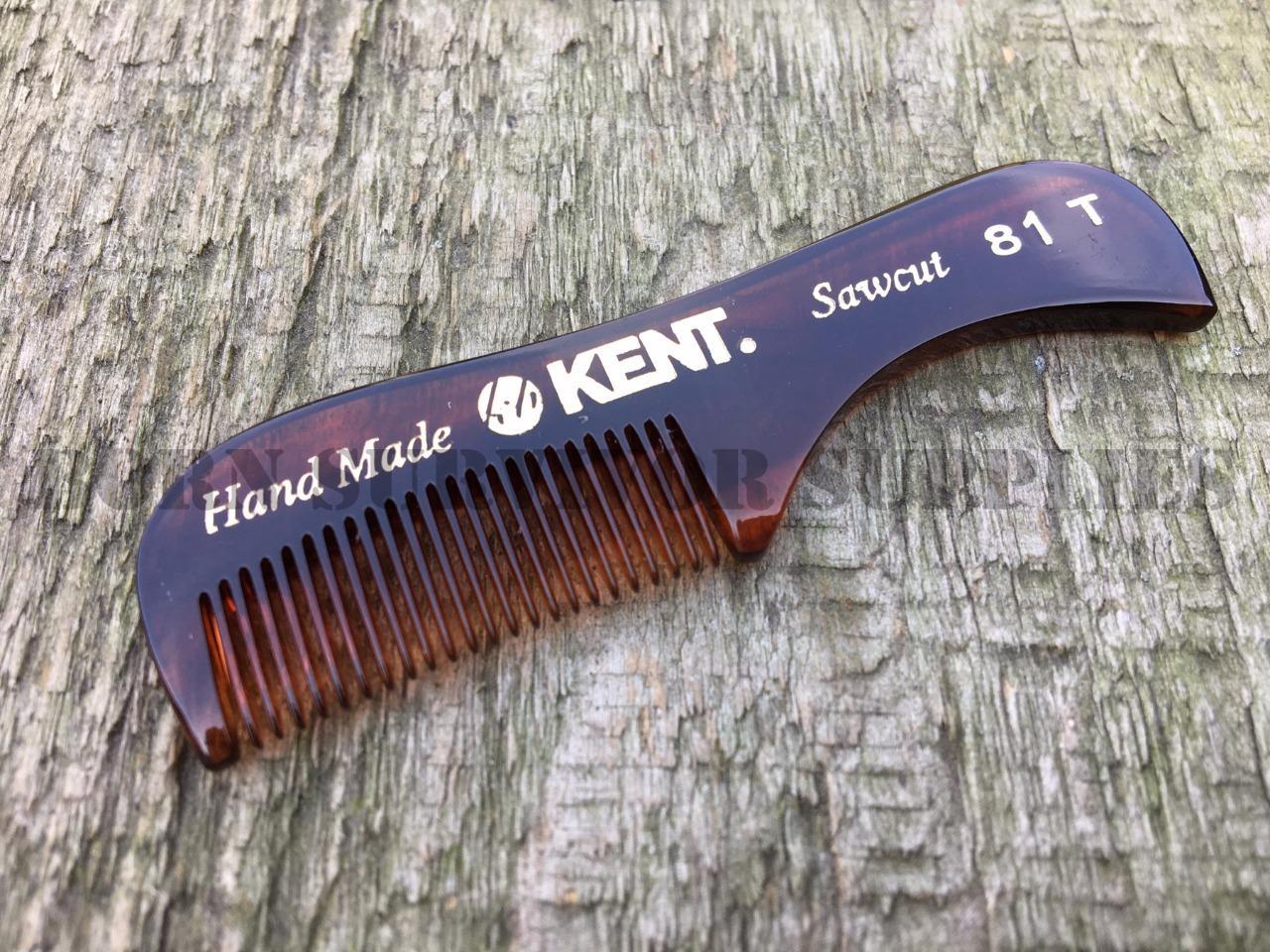 Kent Handmade Moustache & Beard Comb 81T Pocket Sized EDC Brush Gents ...